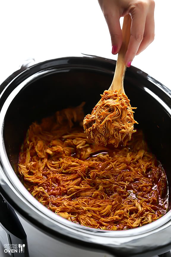 2-Ingredient Slow Cooker BBQ Chicken | Gimme Some Oven 2-Ingredient Slow Cooker BBQ Chicken | Gimme Some Oven