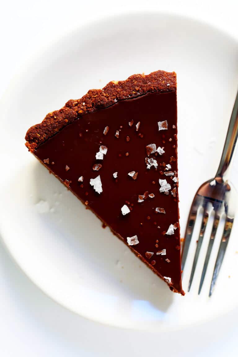 The Most Amazing Salted Dark Chocolate Tart - Gimme Some Oven