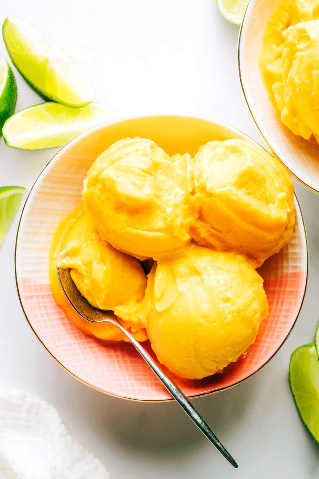 5-Minute Mango Lime Sorbet - Gimme Some Oven