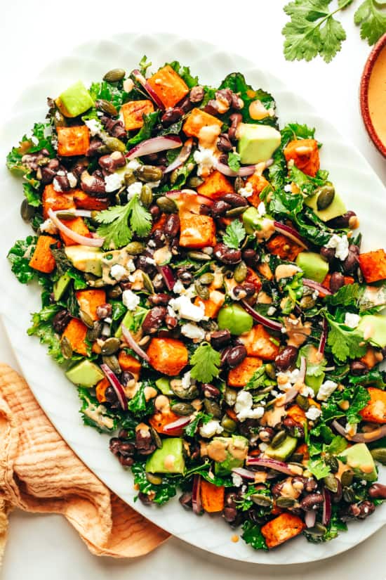 Sweet Potato Avocado Kale Salad Recipe | Gimme Some Oven